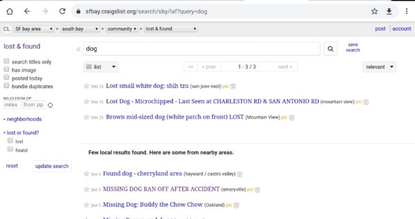 Using Craigslist to find a lost pet - First Street Pets